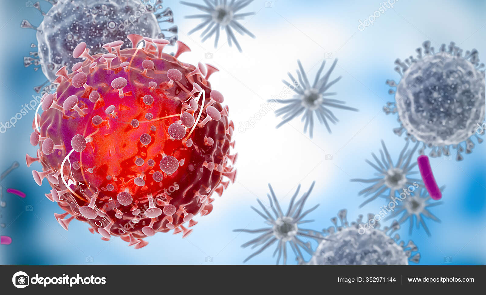 Flu Virus Under A Microscope