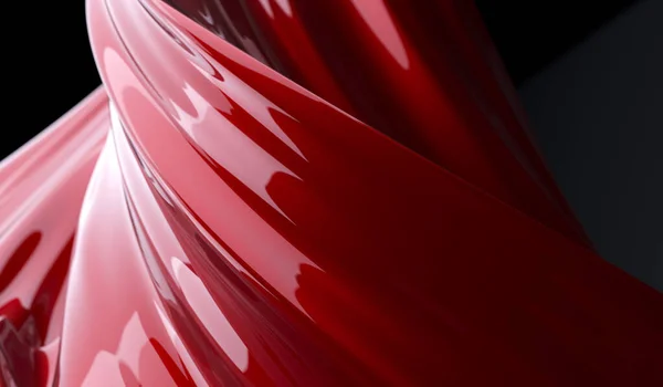 Abstract liquid red paint background. 3D rendering of abstract twisted ...
