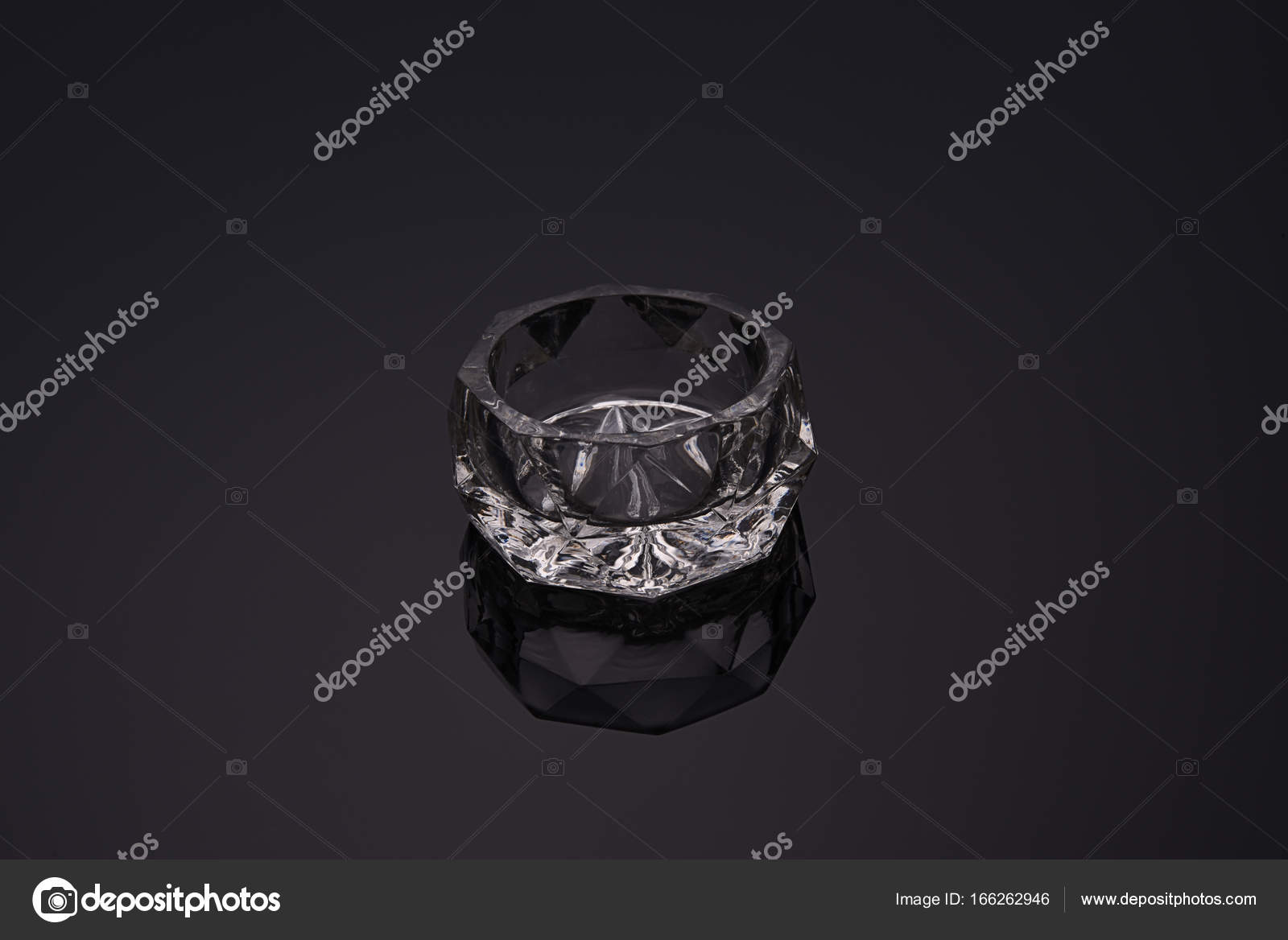 Fragile Czech crystal cut glass ware wedding saltcellar — Stock Photo ...
