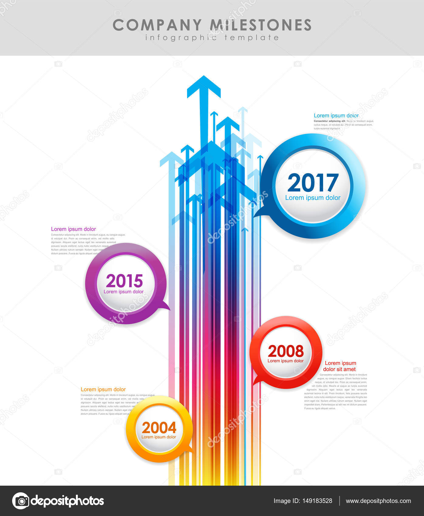 Infographic company milestones timeline vector template with arr Stock ...
