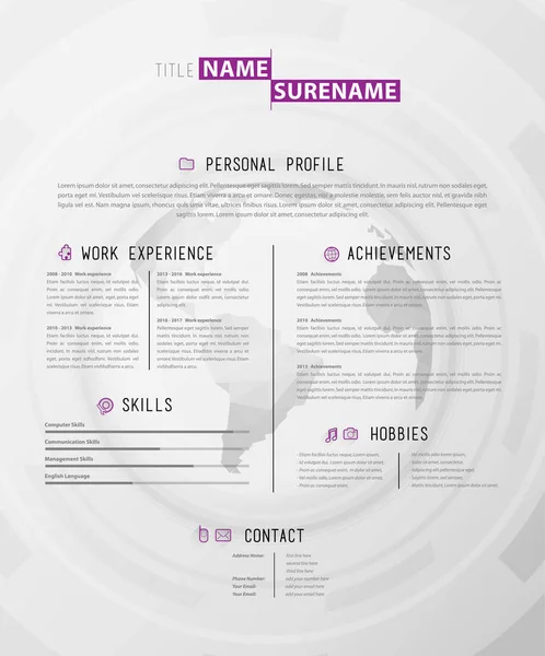 Creative simple cv template with blue and grey circles and dots Stock ...