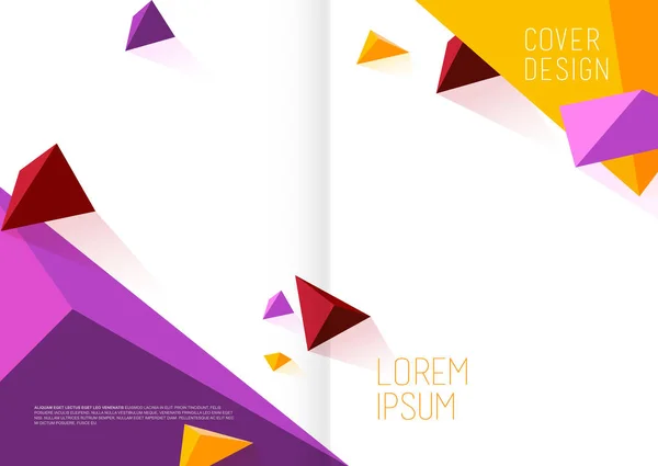 Book cover design template with abstract polygonal objects. Stock ...