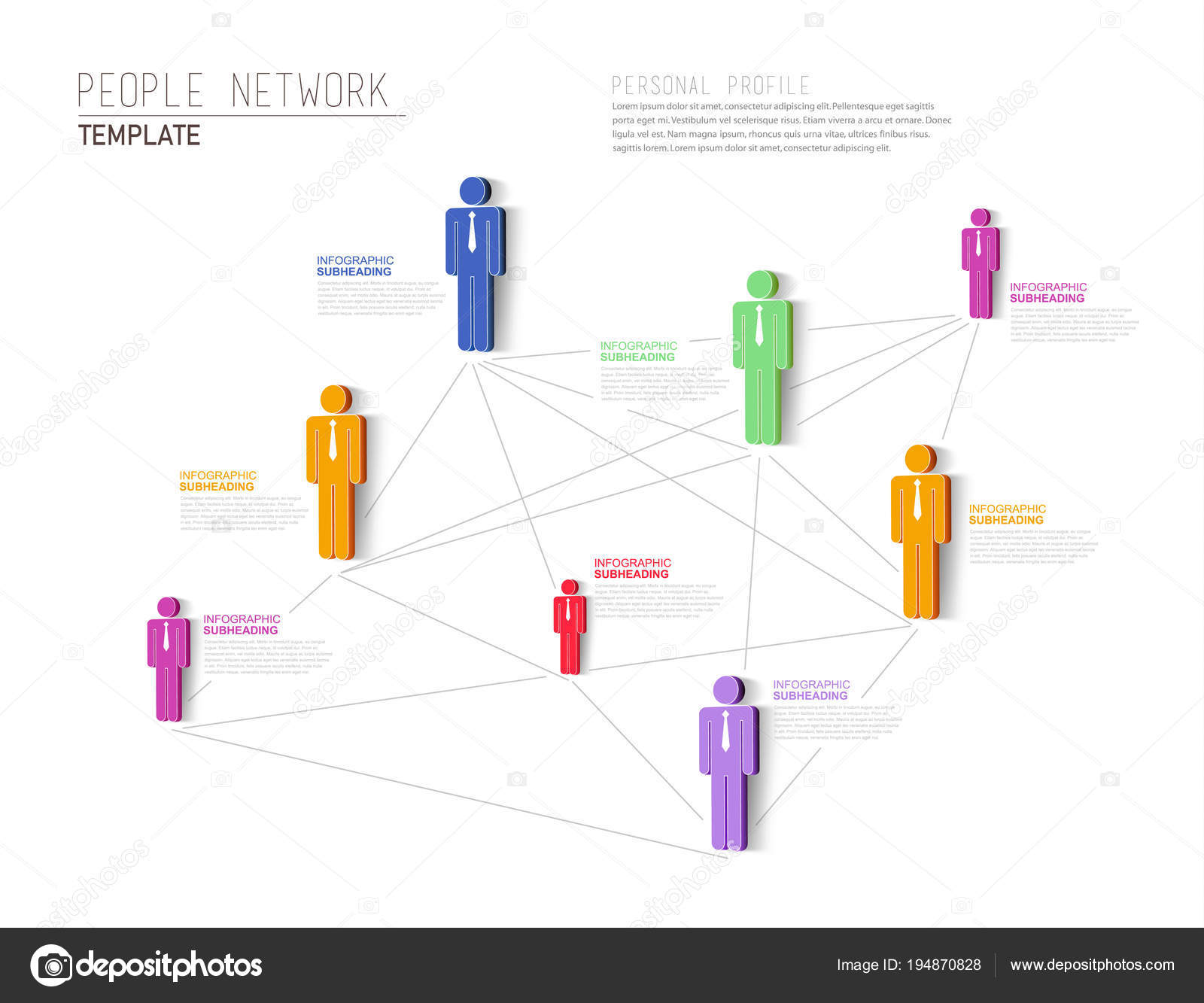 3D organisation personal network vector template. Stock Illustration by ...
