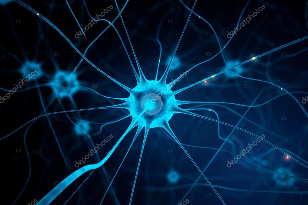 Blue nerve cell Stock Photo by ©peshkova 125048814