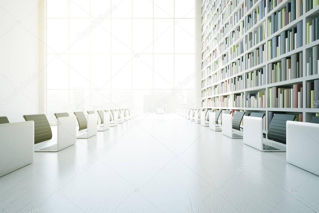 White table close up | White library table closeup — Stock Photo ...