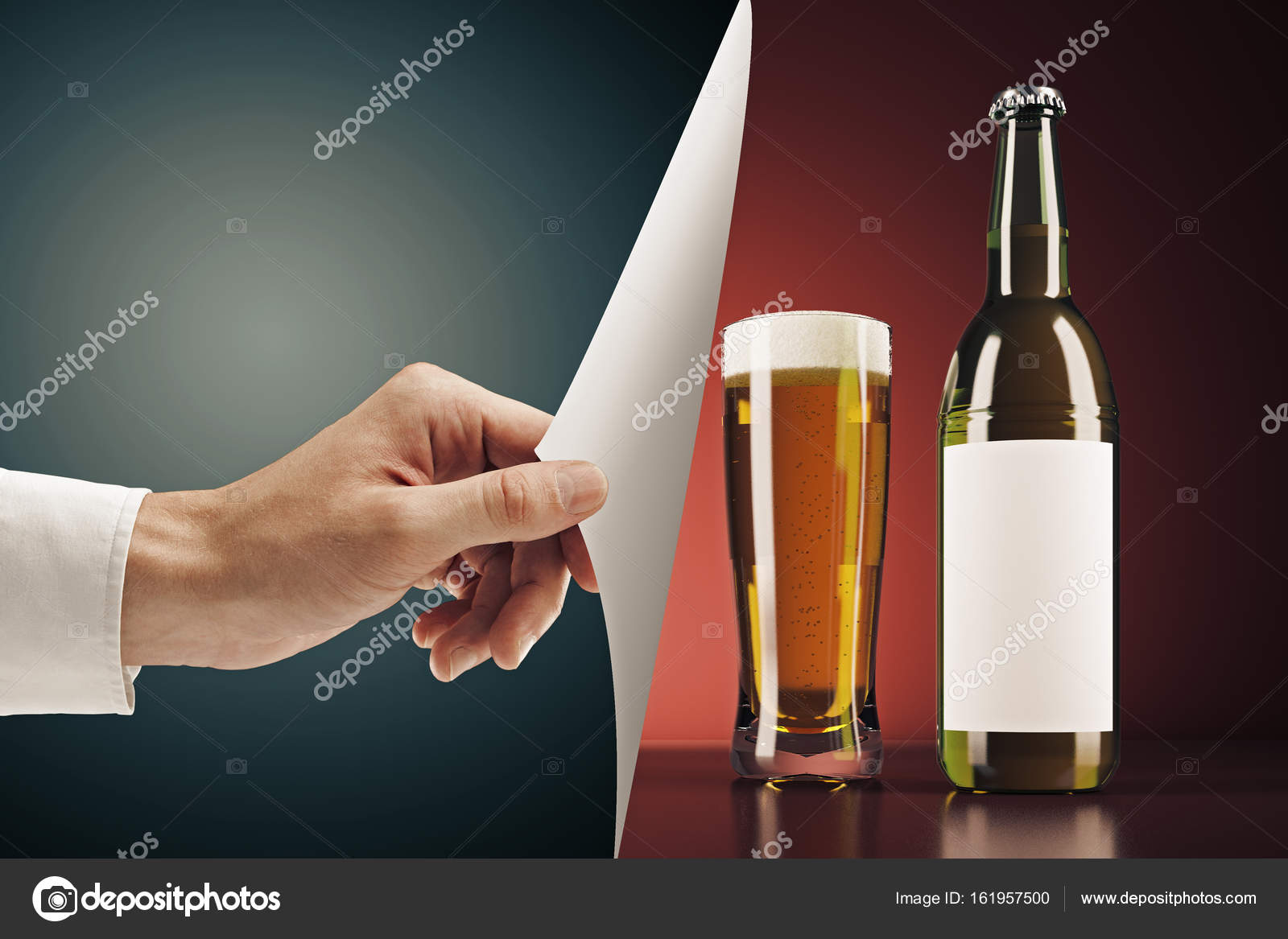 Hand flipping beer page — Stock Photo © peshkova #161957500
