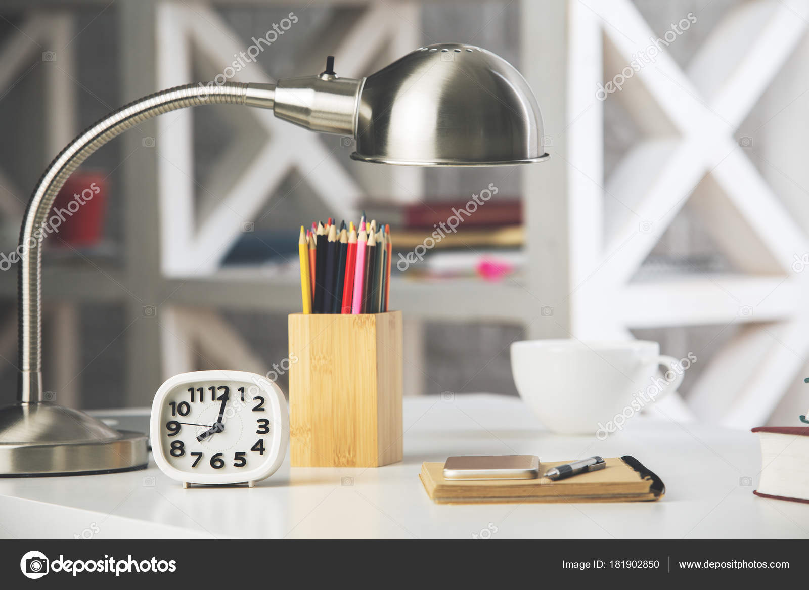 Office table with objects Stock Photo by ©peshkova 181902850