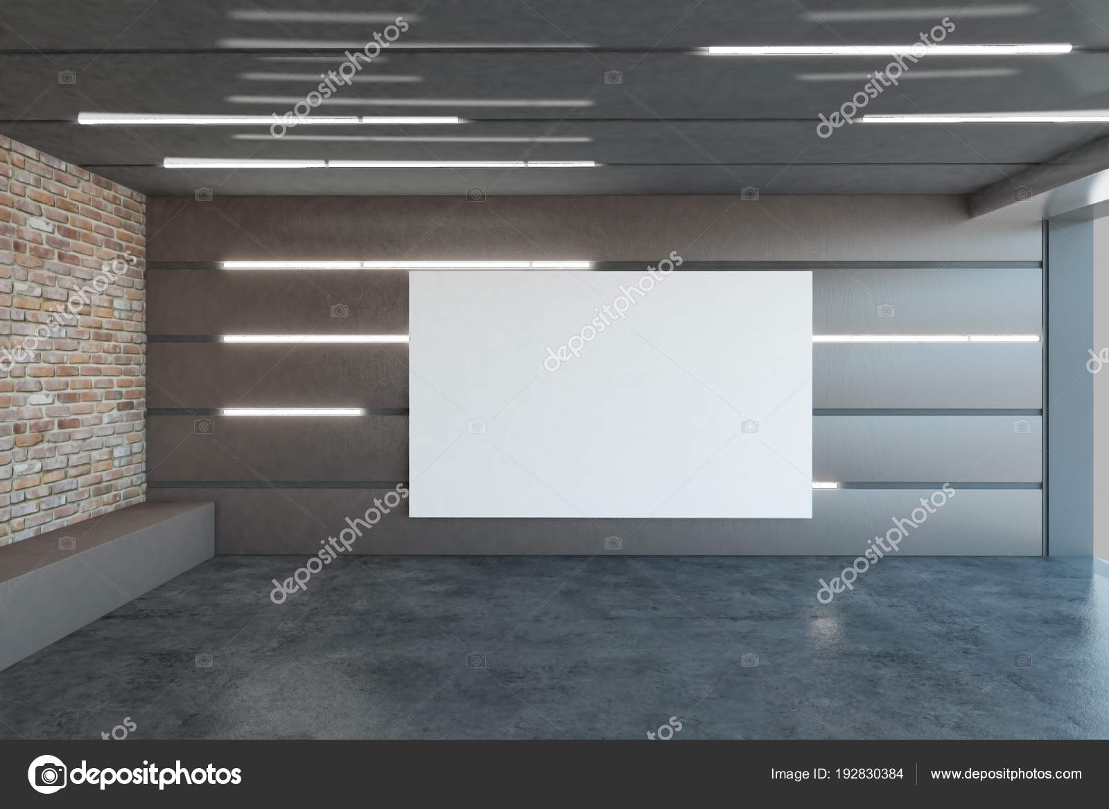 Modern garage with empty banner — Stock Photo © peshkova #192830384