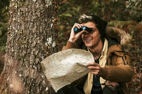 travelers, man sith map - Stock Image - Everypixel