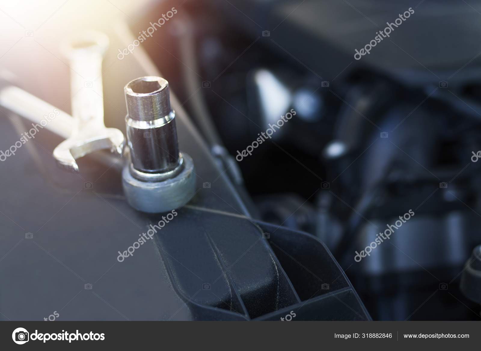 Mechanical Workshop Tools Car Engine Stock Photo by ©carballo 318882846