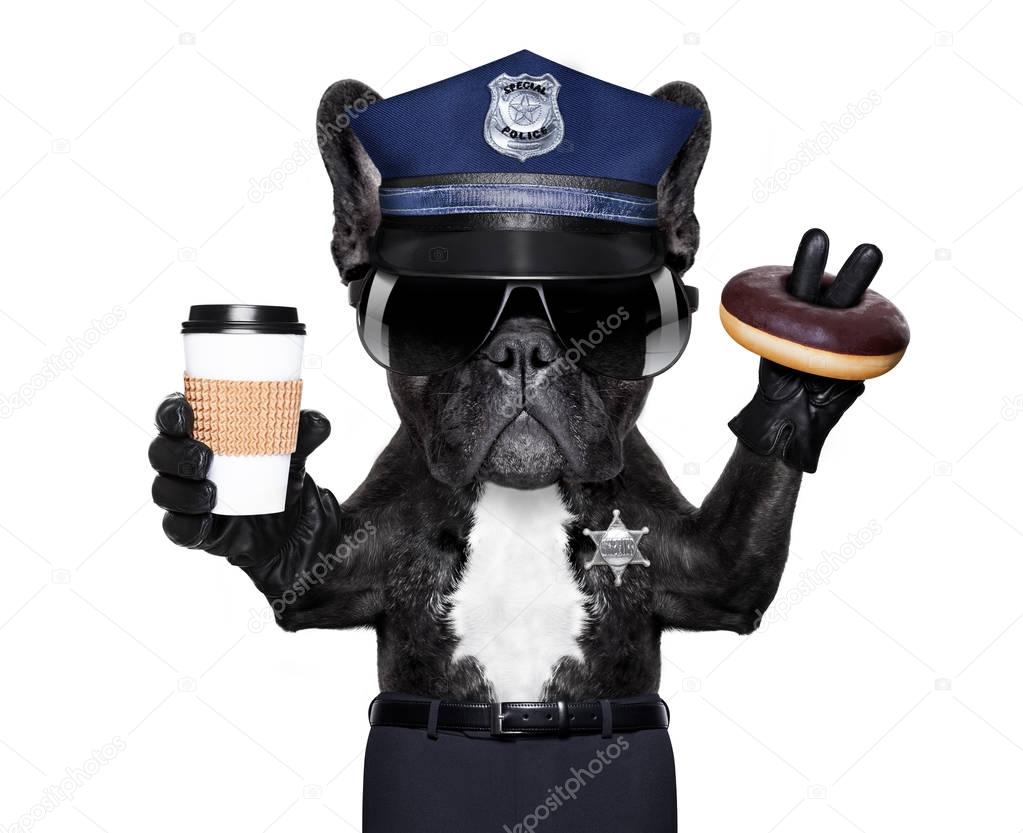 Dog police policeman with stop sign — Stock Photo © damedeeso #139923780