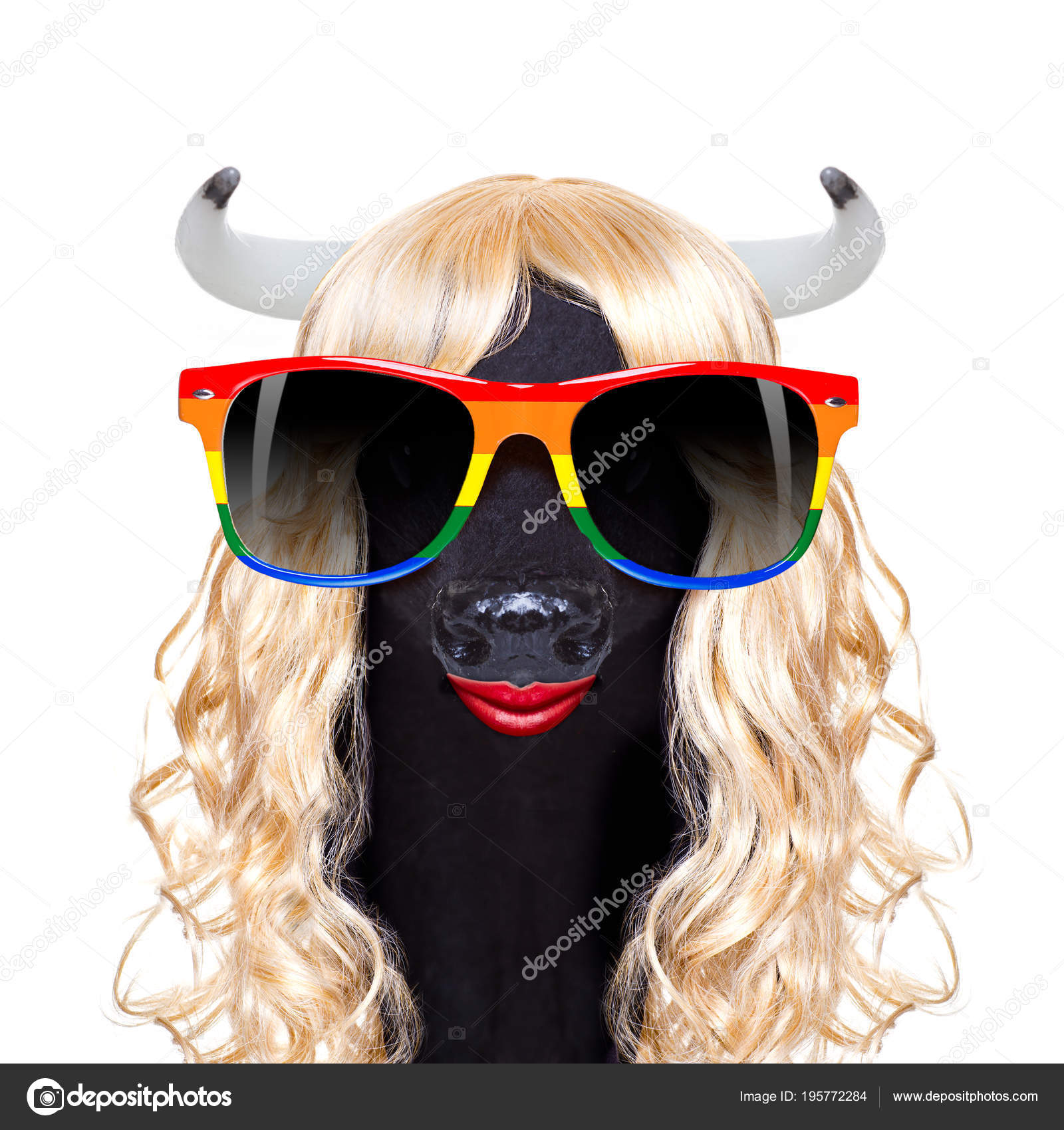 Gay Orgulho Vaca Como Drag Queen Para Social Igualdade Para — Foto ...