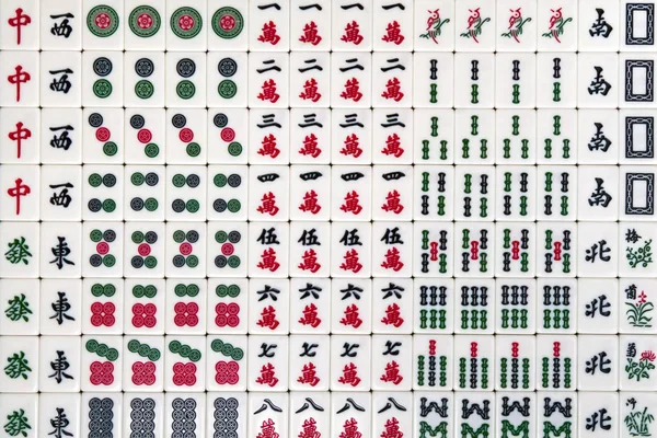 Complete mahjong set with explanations symbols. Vector fully editable ...