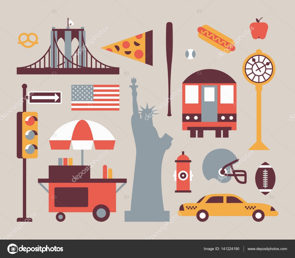 New york retro icons set — Stock Vector © smolyakov #141224190