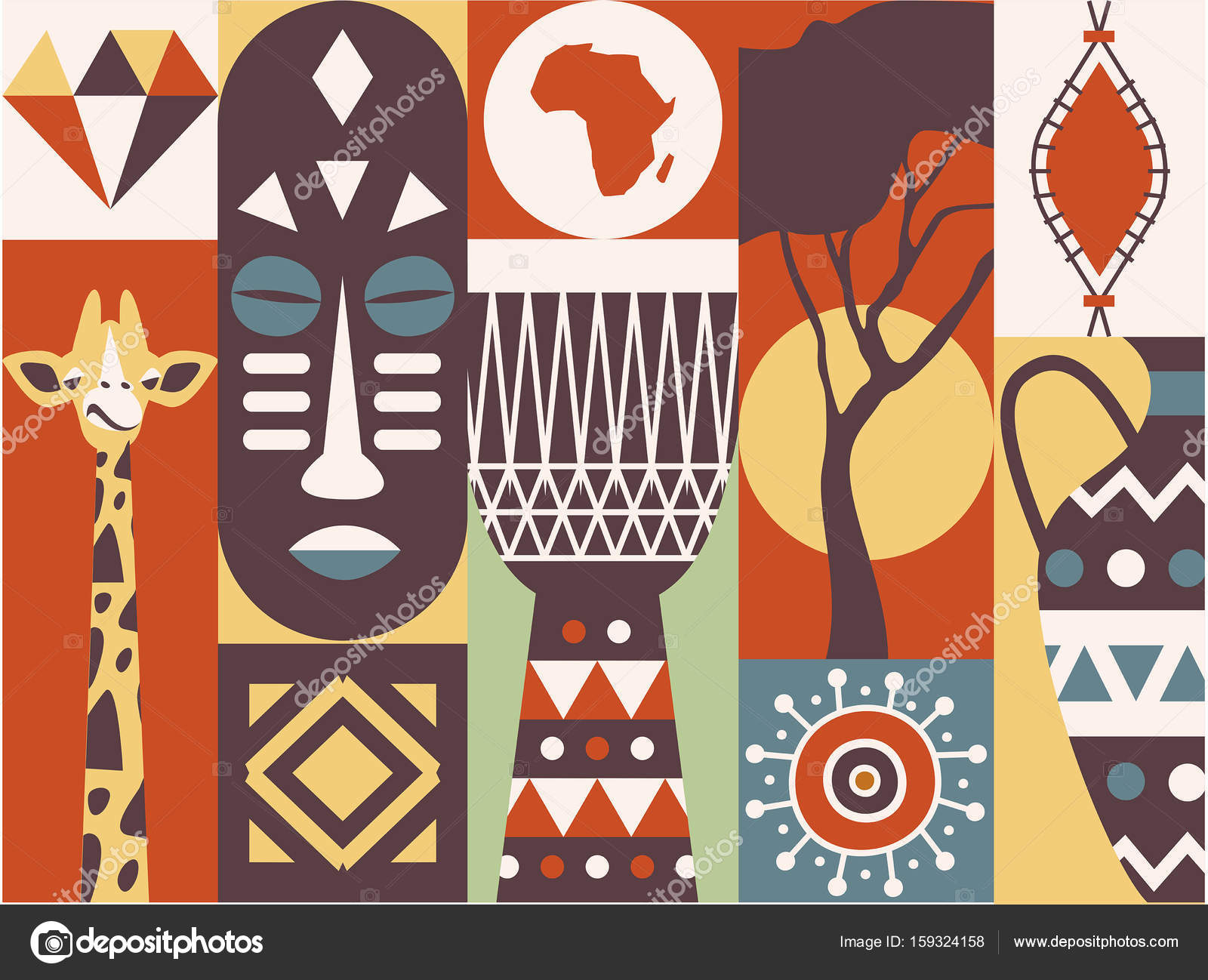 Colored africa icons Stock Vector by ©smolyakov 159324158