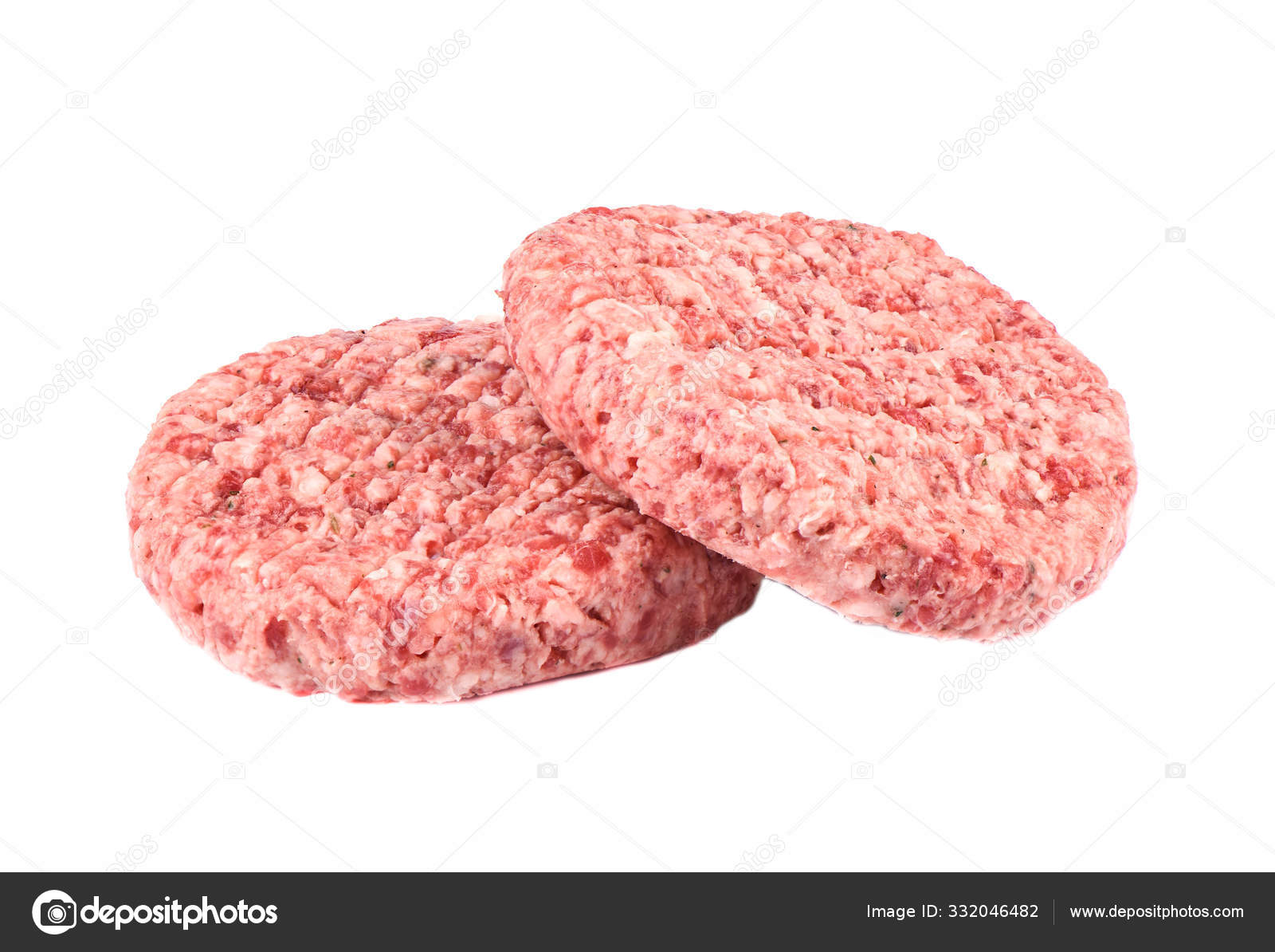 Two raw pink beef cutlets isolated on a white background. Stock Photo ...