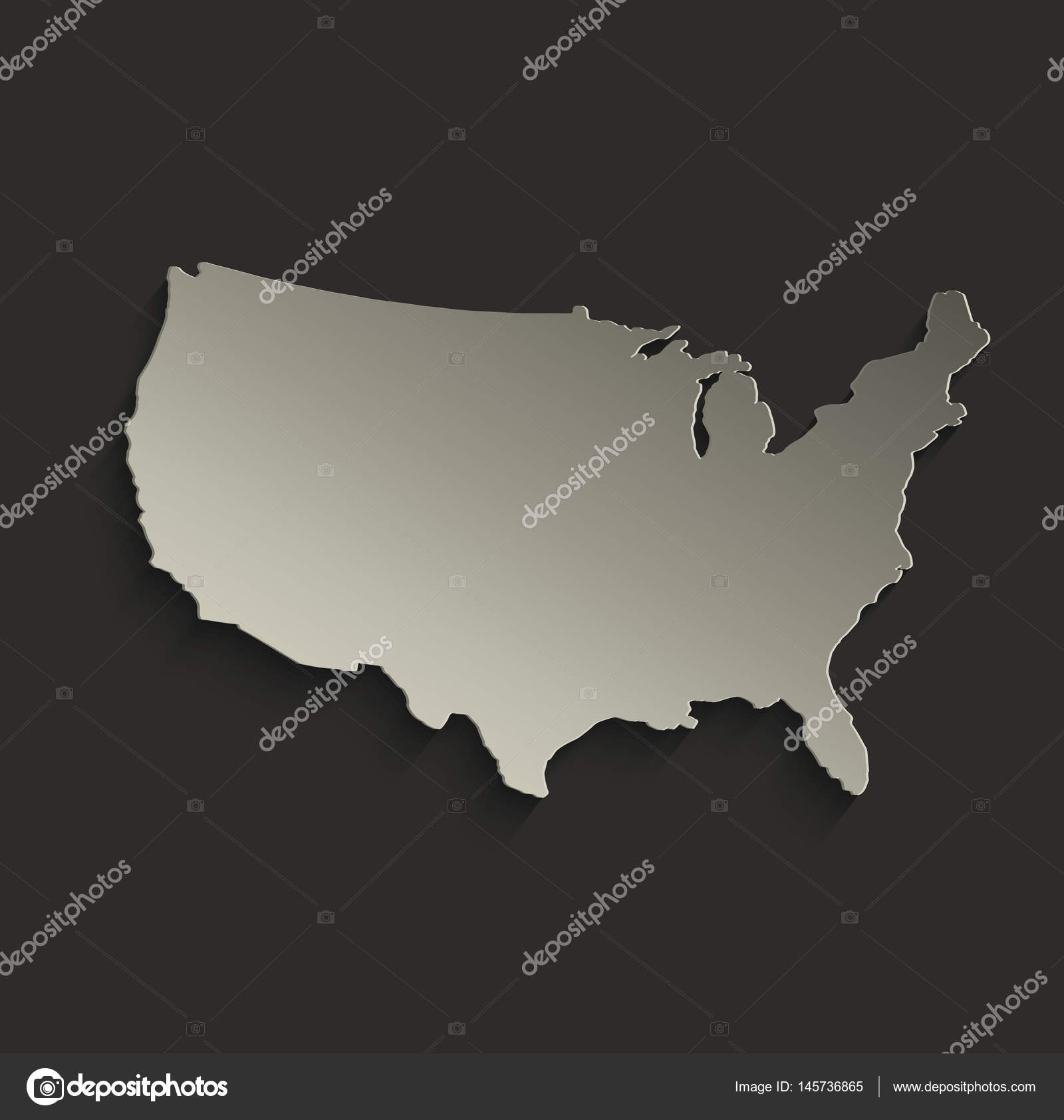USA map outline card blank black raster — Stock Photo © Mondi.h #145736865