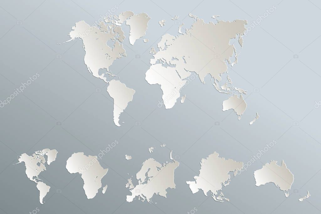 Mapa de continentes del mundo, América, Europa, África, Asia, Australia ...