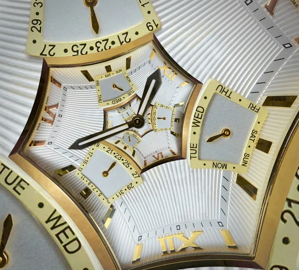 Modern classic golden watch clock hex abstract fractal spiral. Watch ...