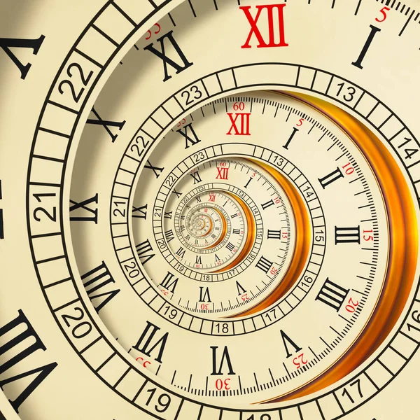 Antique old clock abstract fractal double spiral Watch surreal clock ...