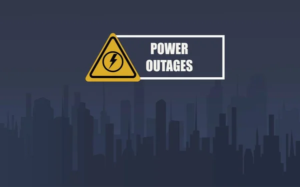 Vector illustration of the banner of a Power outage with a warning sign ...