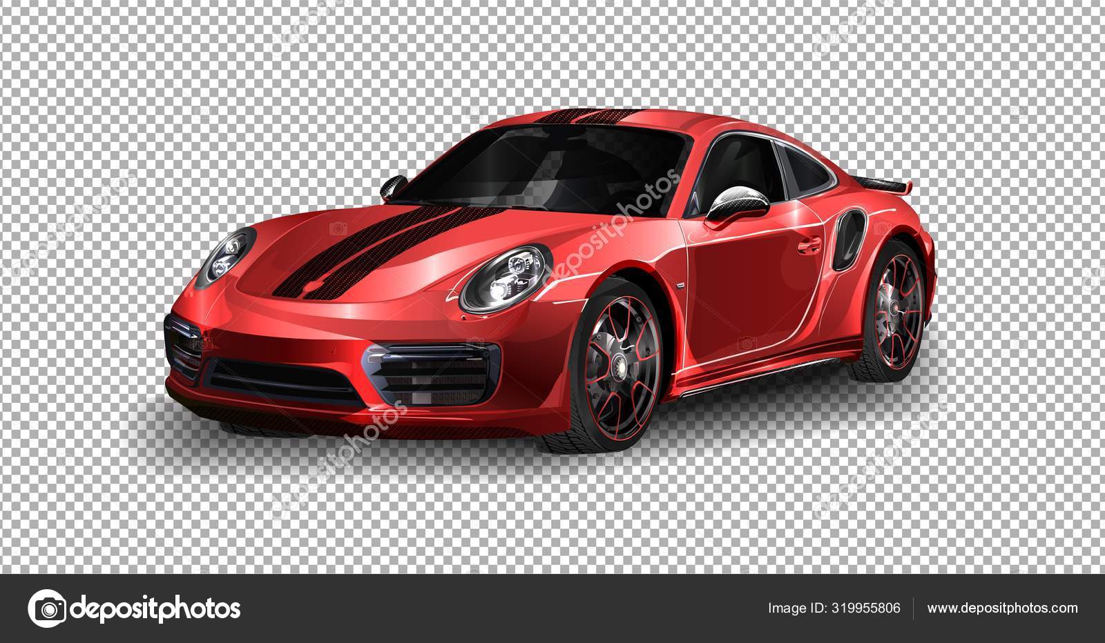 DETROIT - JANUARY 11: vector illustration Porsche GT2 at the motorshow ...