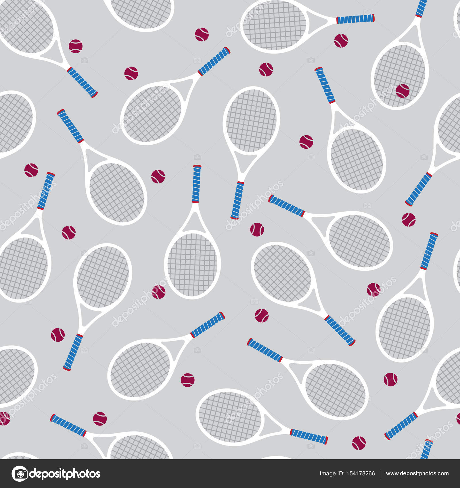 Tennis Racket Seamless Pattern Wallpaper Background Stock Vector