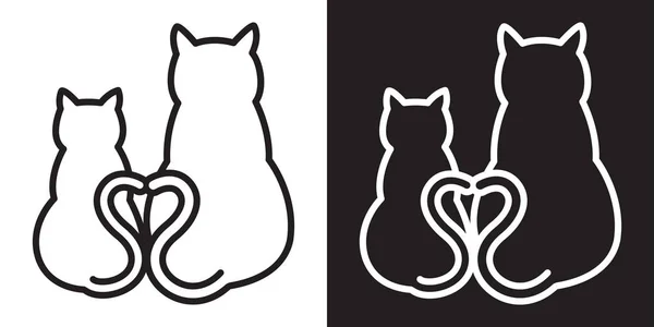 gato gatito vector icono corazón San Valentín logotipo ilustración 2023