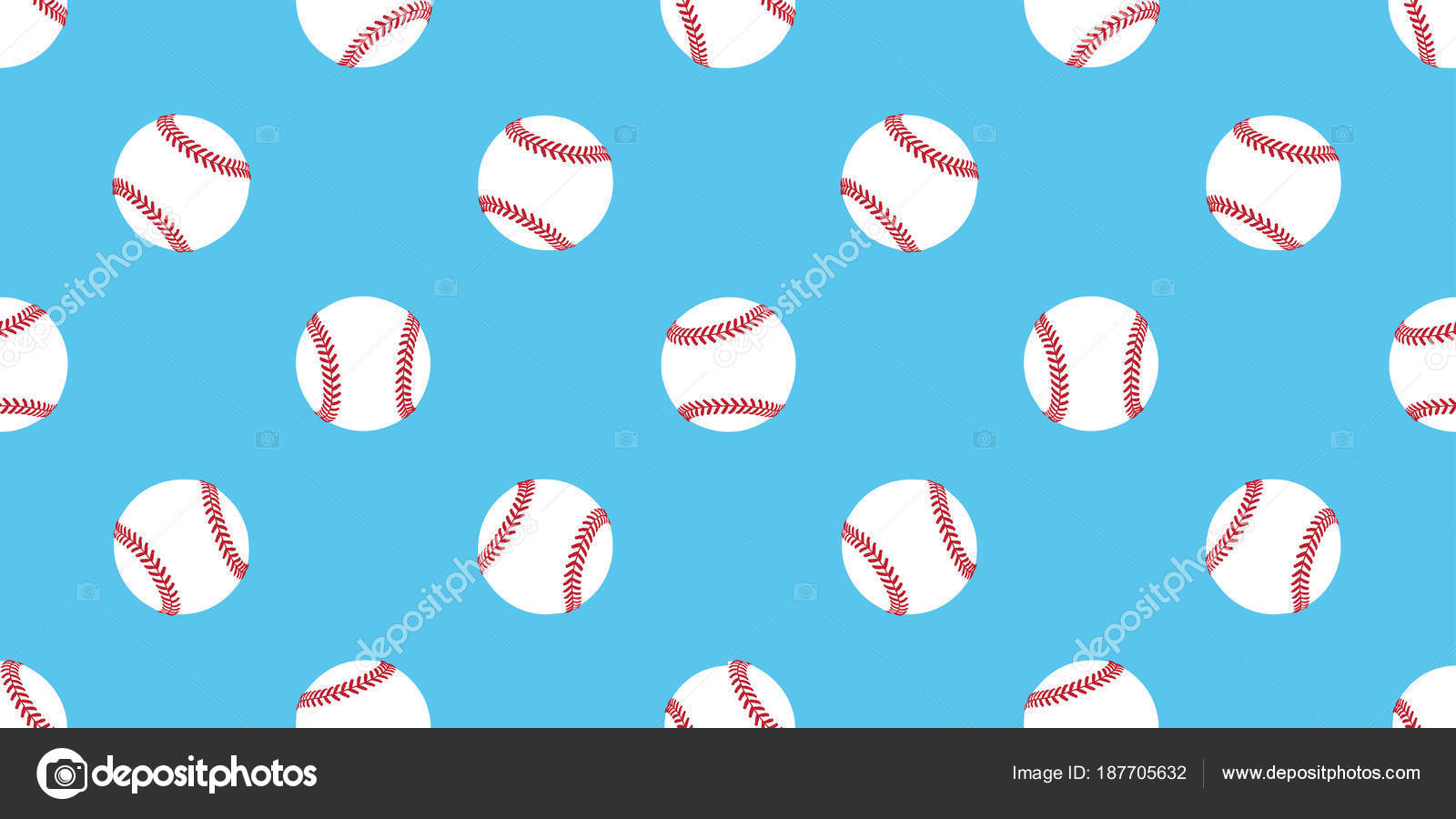 Baseball Seamless Pattern Softball Vector Isolated Illustration ...