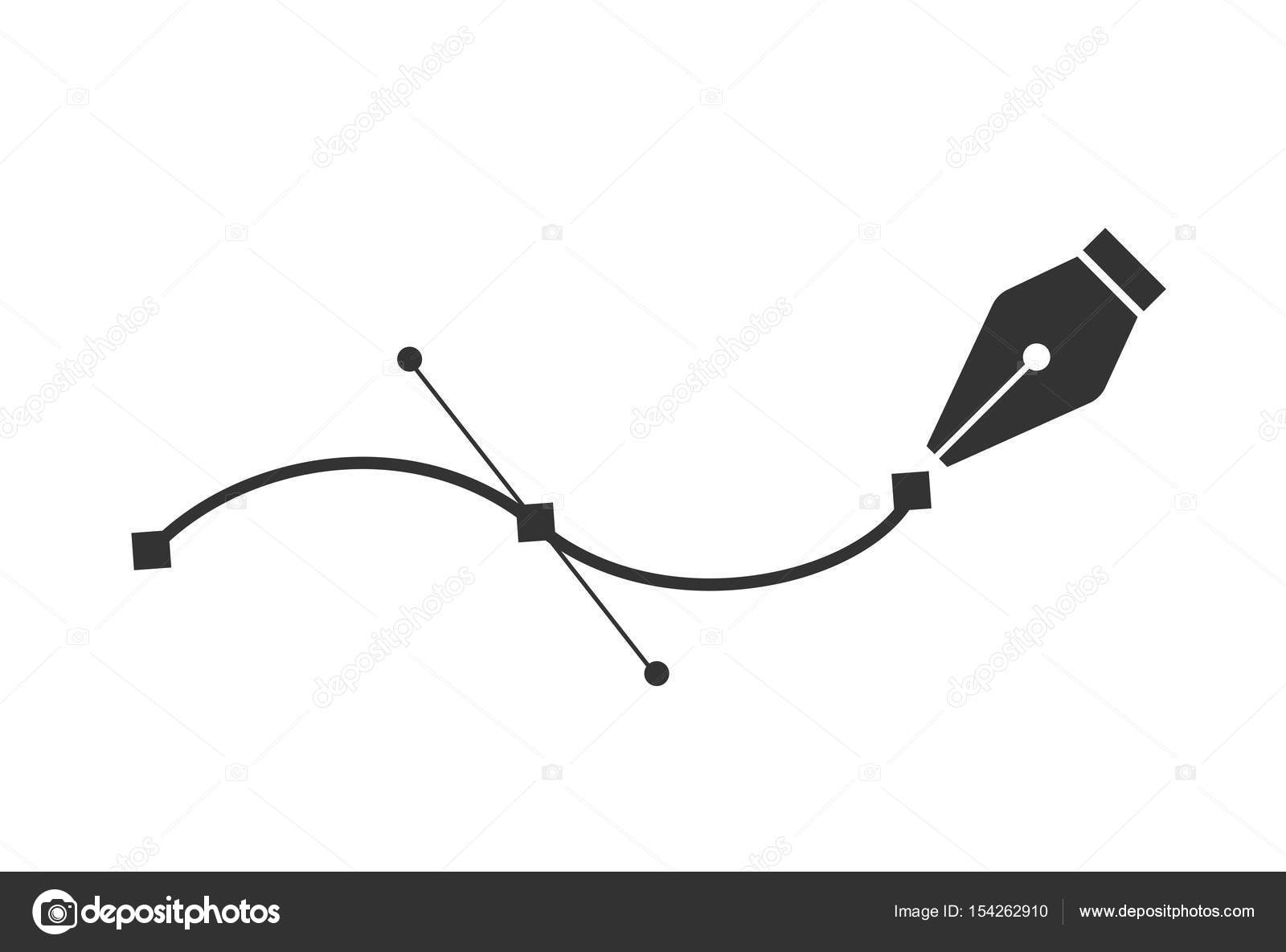 Pen tool. Vector computer graphics. The curve control points. Stock ...