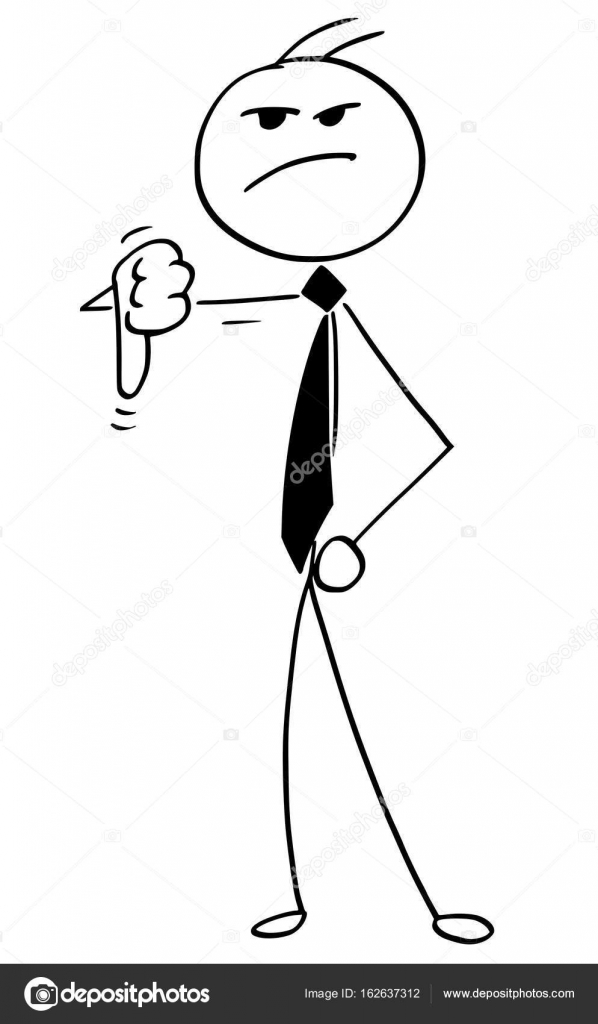 Cartoon Illustration of Angry Boss,Manager or Businessman Showin Stock ...