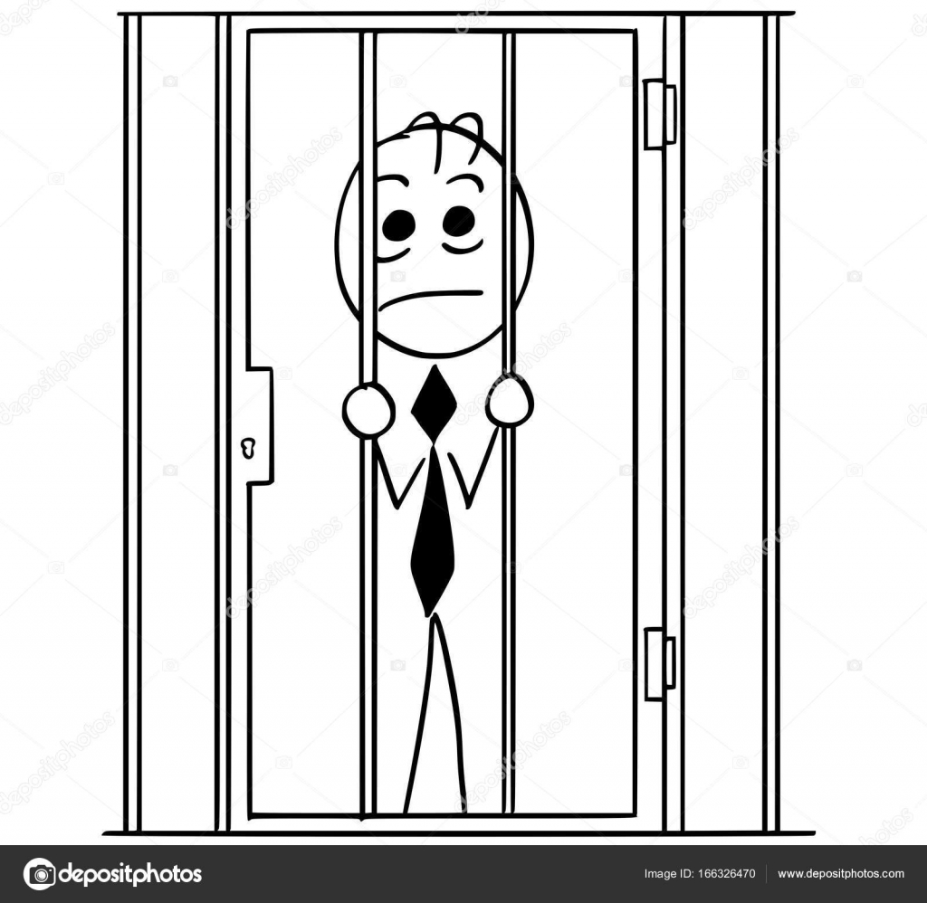 Ilustración de dibujos animados del hombre de negocios en prisión Stock ...