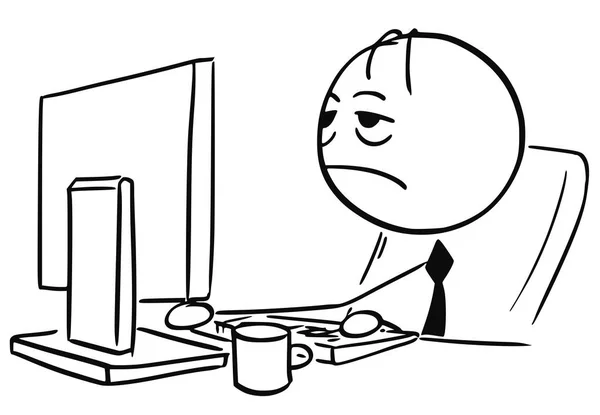 Sad computer cartoon Vector Images | Depositphotos