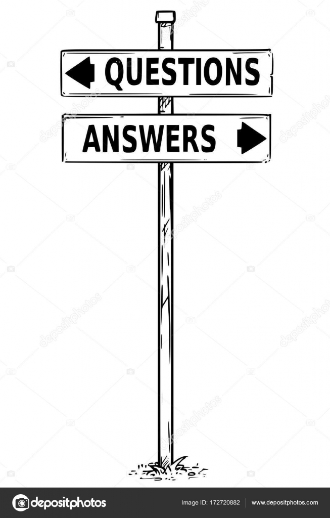 Two Arrow Sign Drawing of Question or Answers Decision Arrows Stock ...