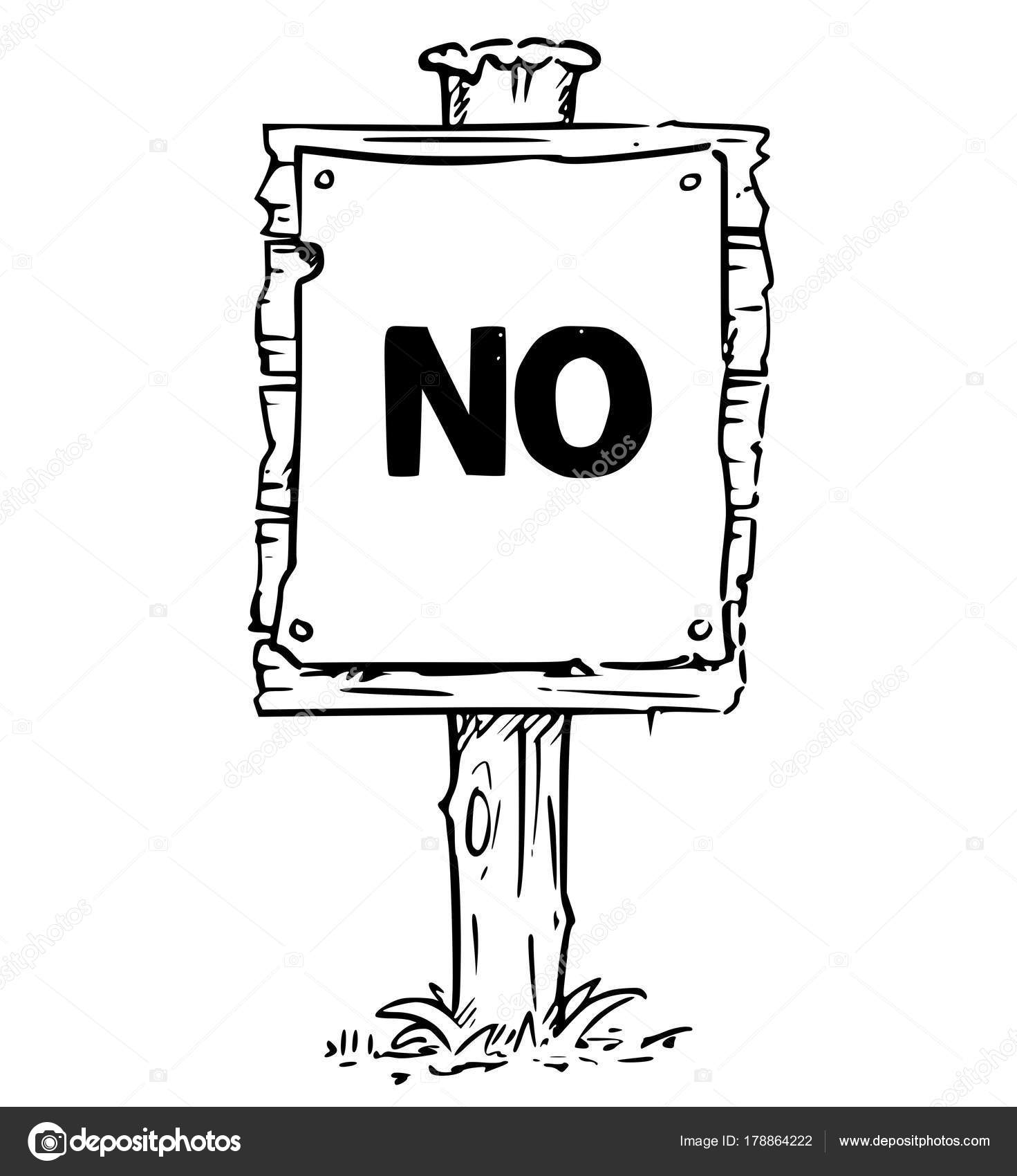 Placa de letrero de madera Dibujo de ningún texto Vector de stock ...