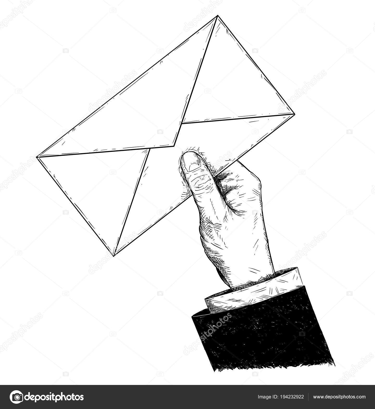 Vector Artistic Illustration or Drawing of Businessman Hand Holding ...