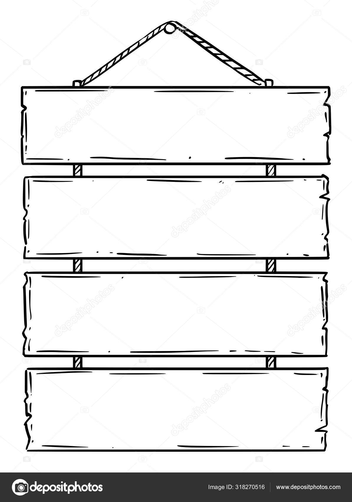 Blank Wooden Sign Board