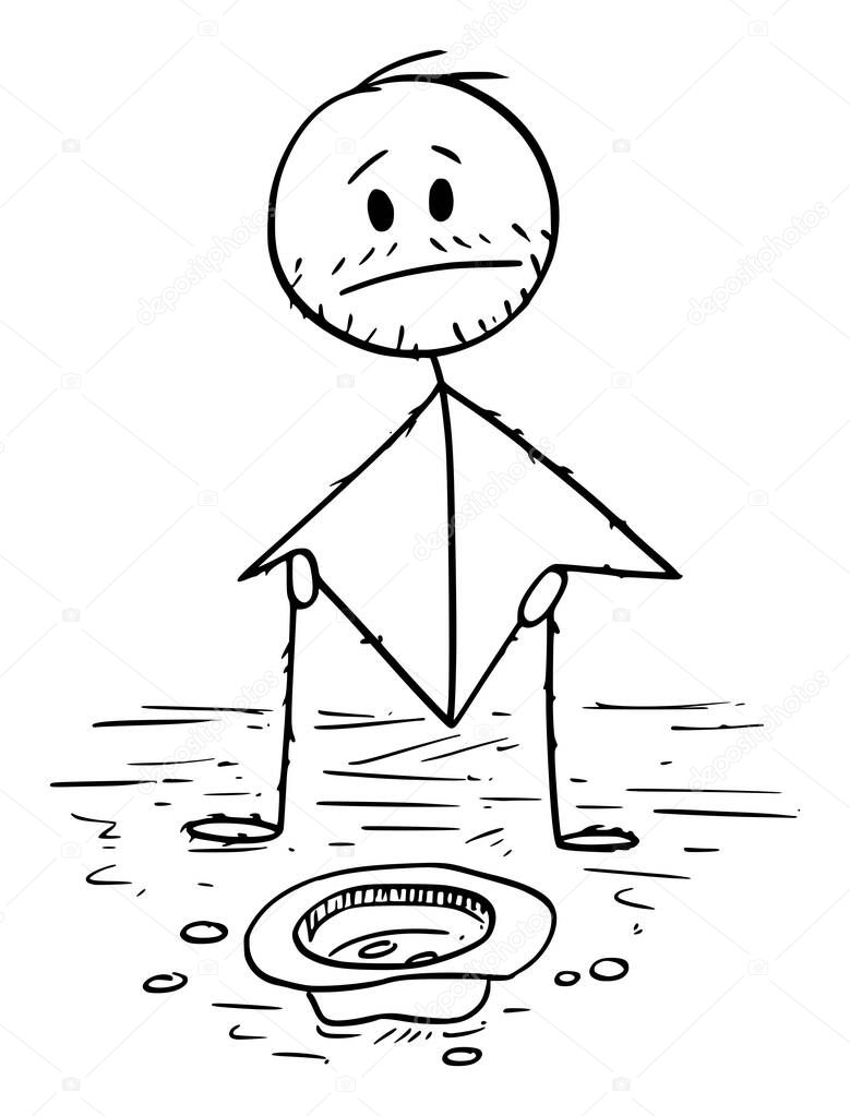 Ilustración de dibujos animados vectoriales del hombre o mendigo ...