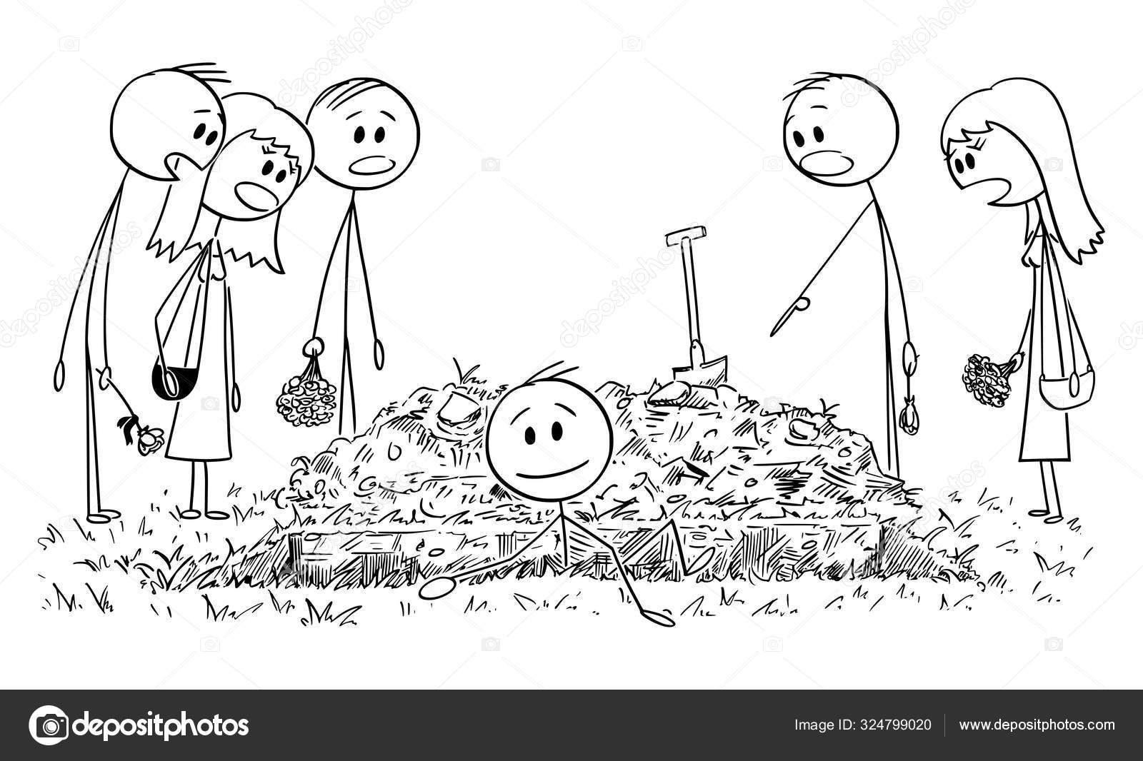 Cartoon Dead Guy Burried