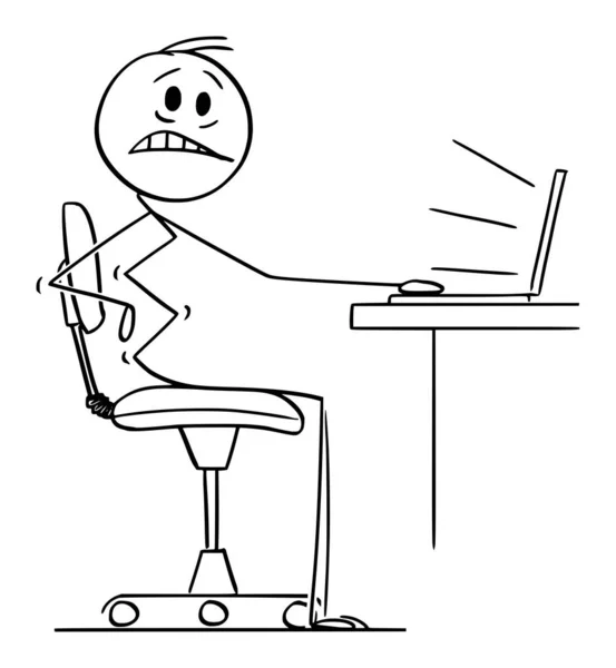 Shocked Stick Figure At Computer