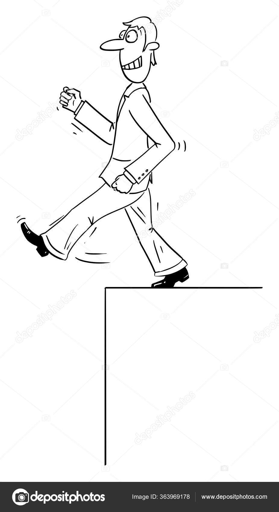 Person Falling Off A Cliff Drawing