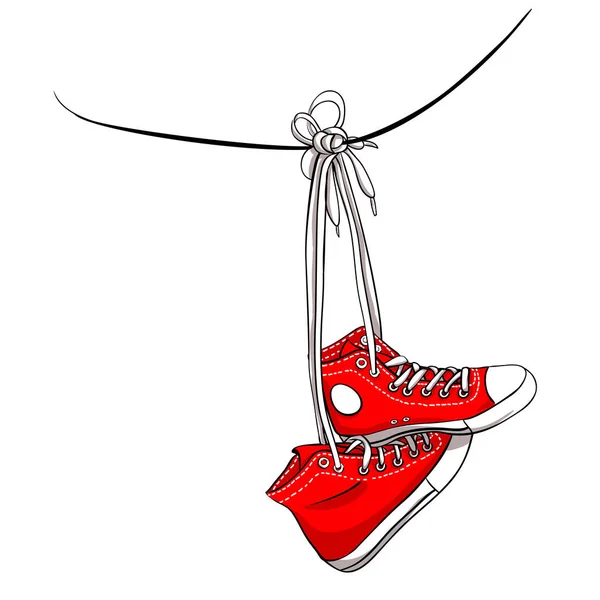 Hanging Converse Shoes Drawing