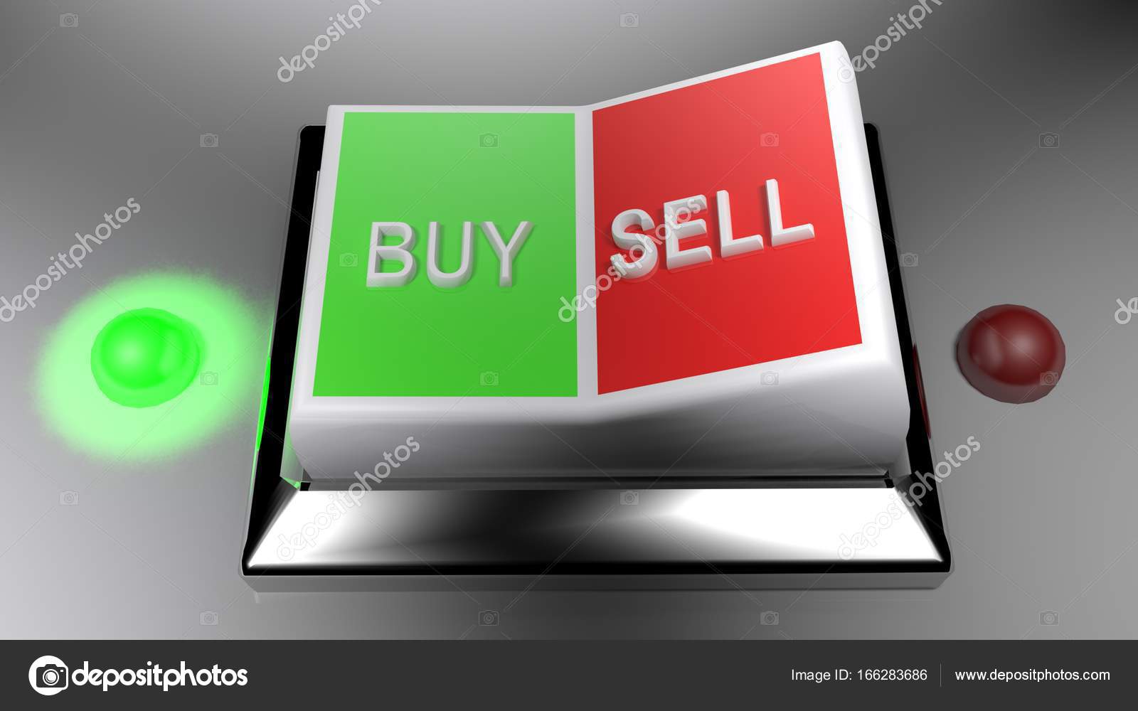 Buy and Sell switch set on Buying position - 3D rendering — Stock Photo ...