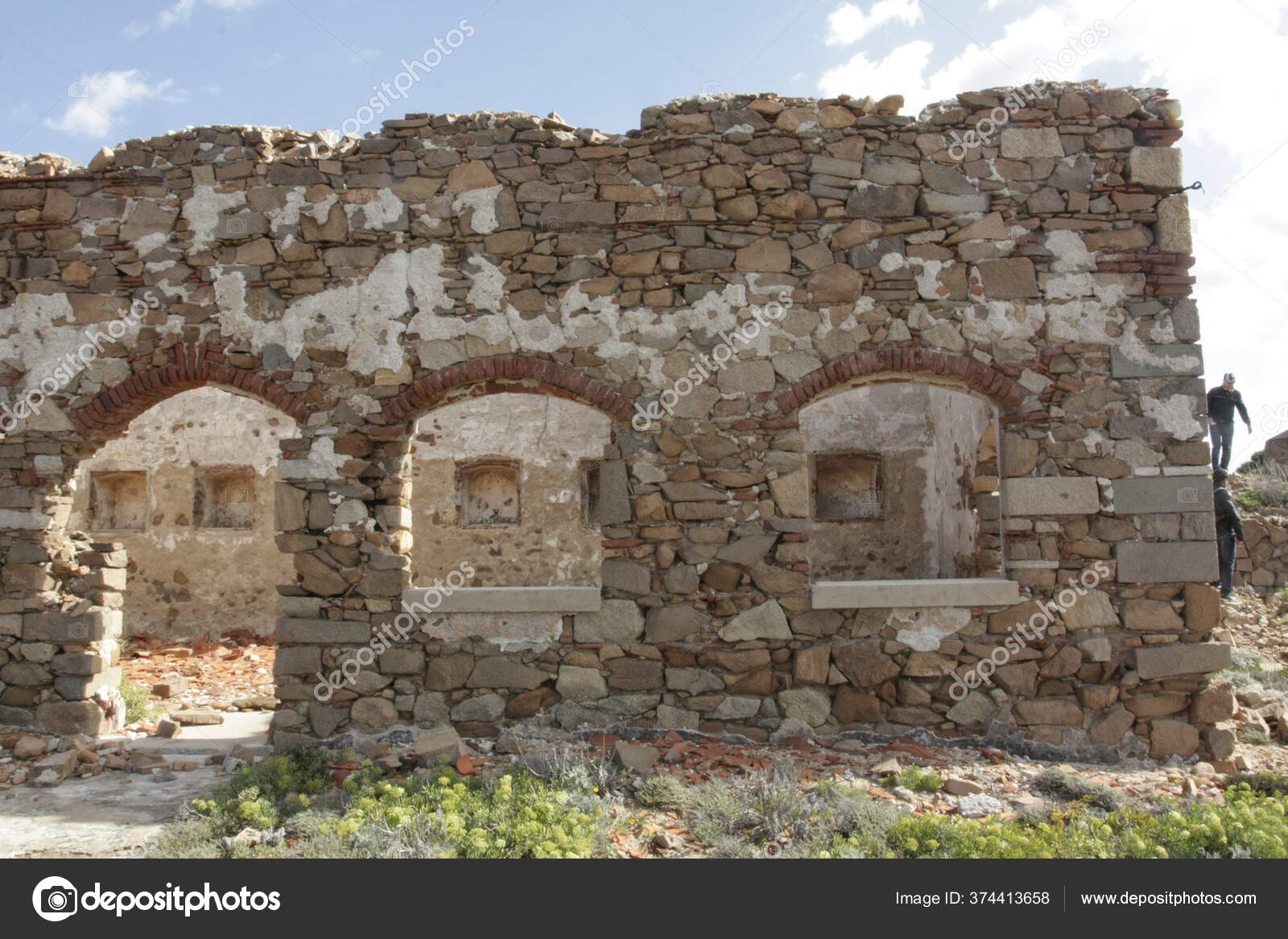 Old Ruins Ancient Military Fort Second Word War Punta Rossa — Stock ...