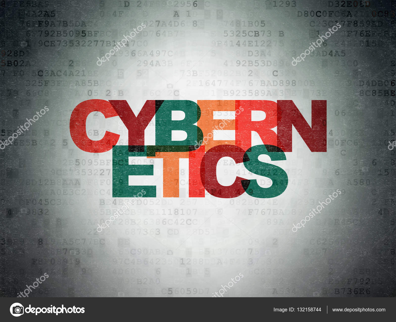 Concepto científico: Cibernética en el fondo del documento de datos ...