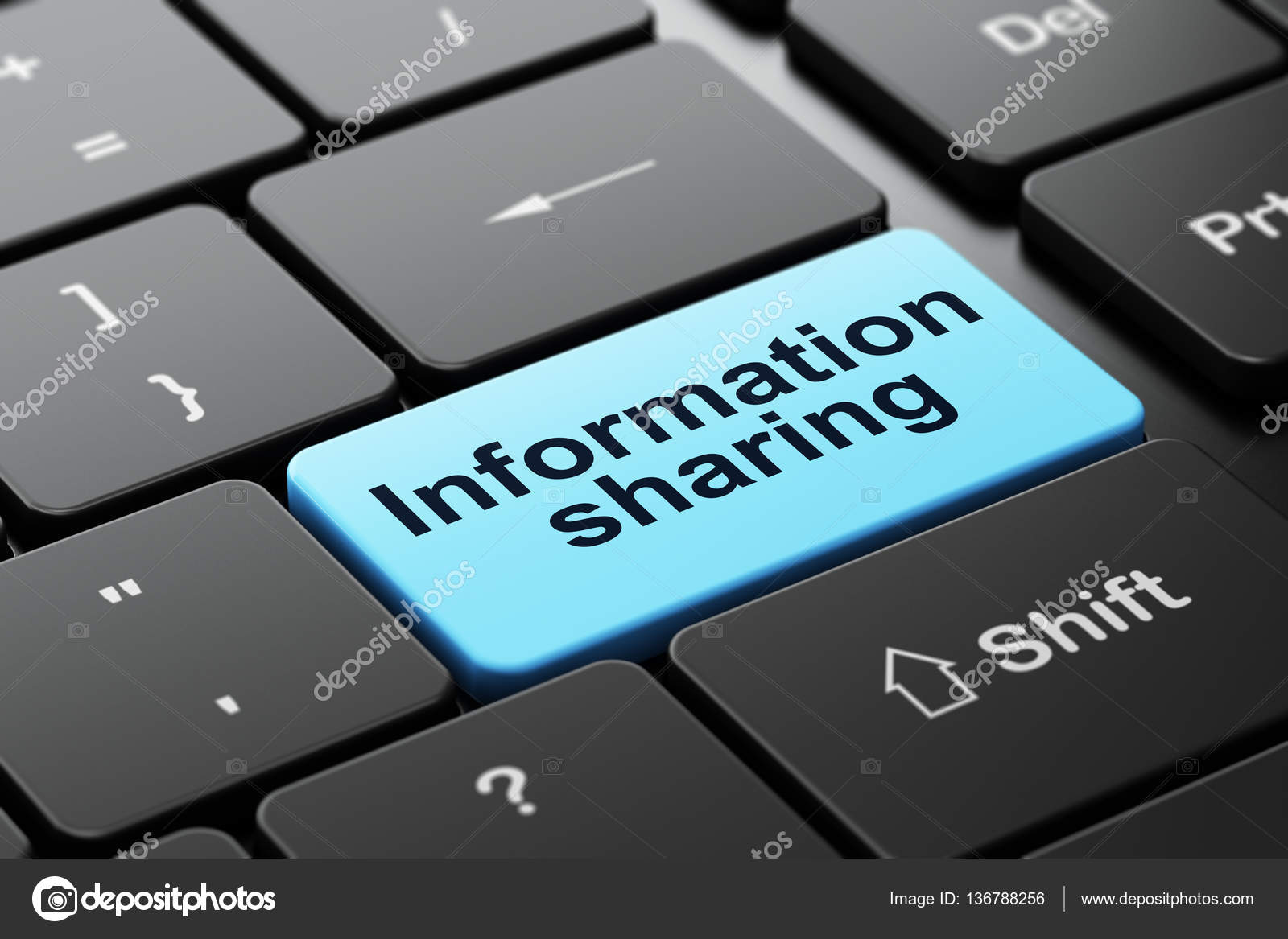 Data concept: Information Sharing on computer keyboard background Stock ...