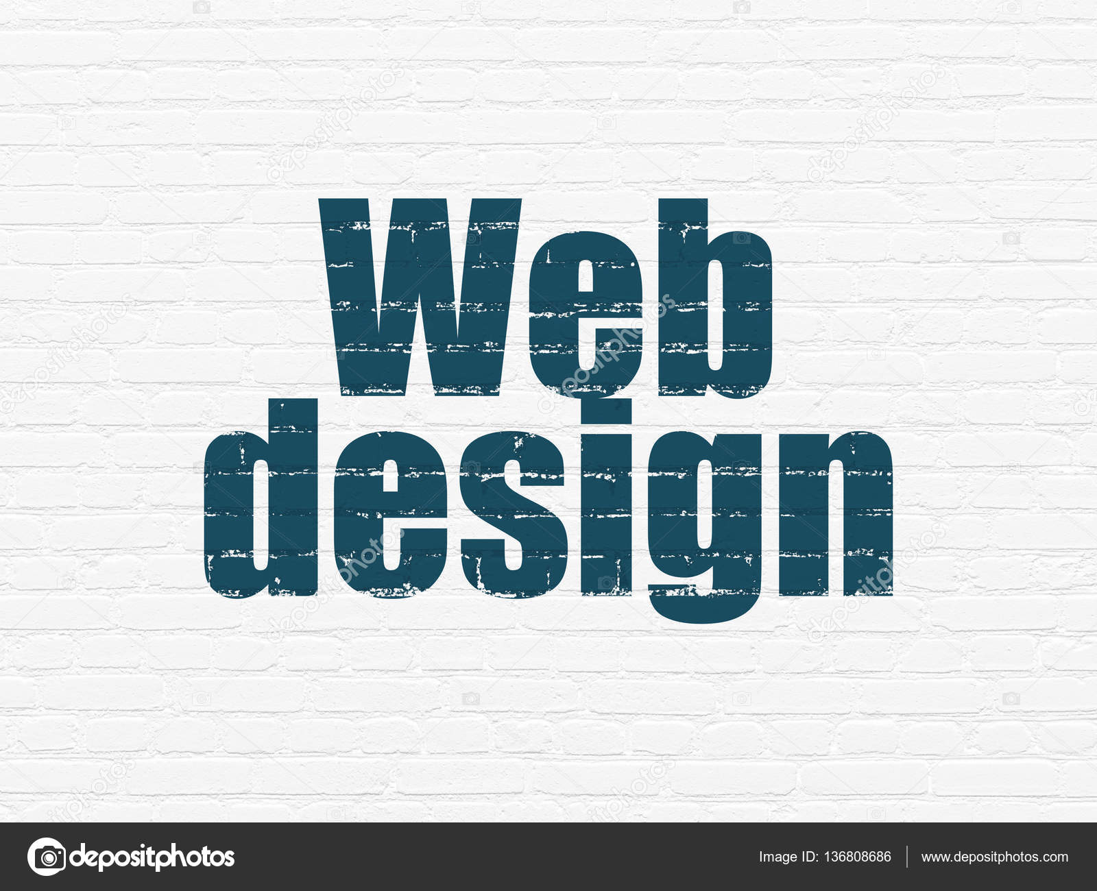 Concepto de desarrollo web: Diseño web sobre fondo de pared — Foto de stock © maxkabakov #136808686