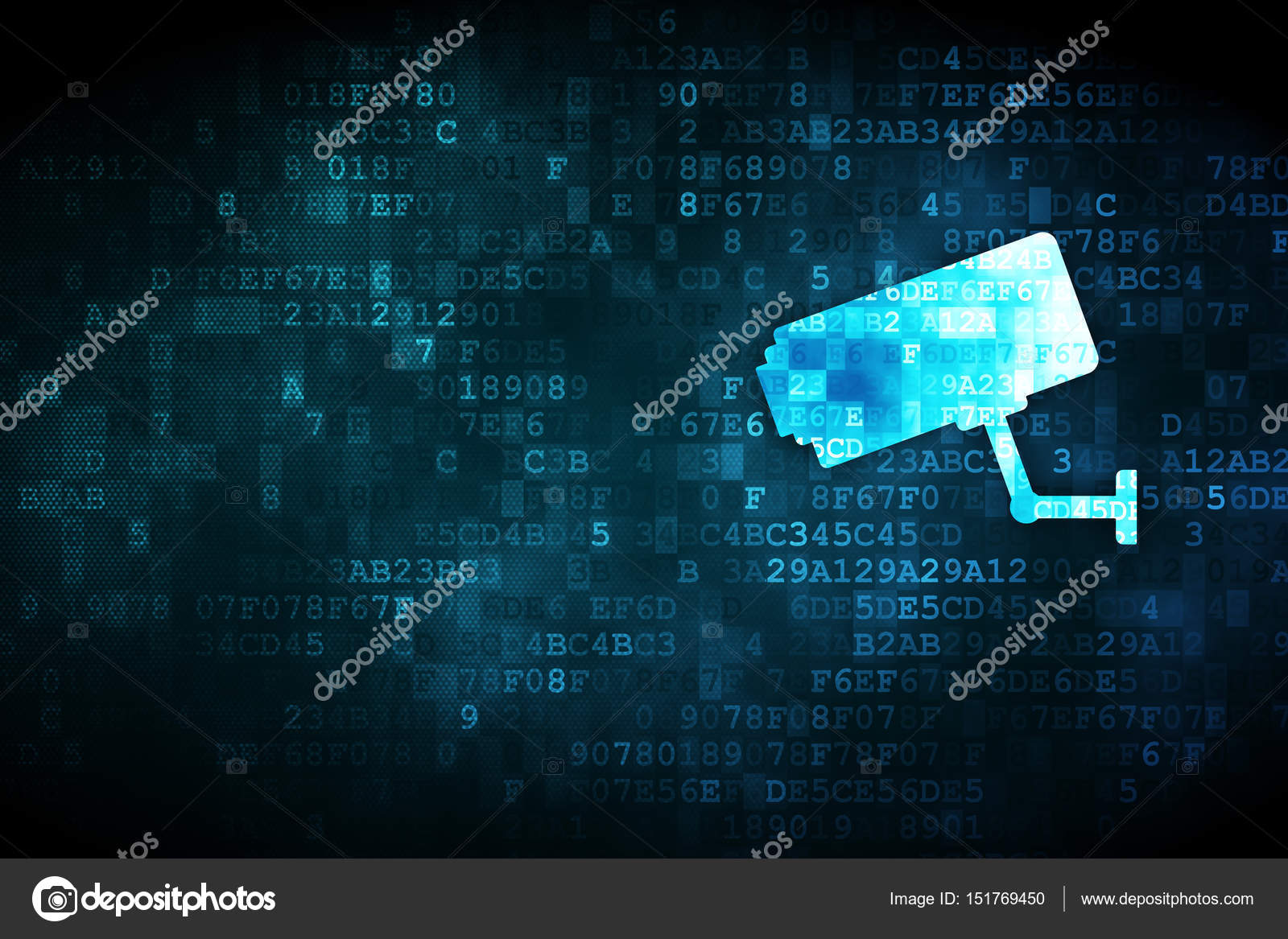 Security concept: Cctv Camera on digital background — Stock Photo ...