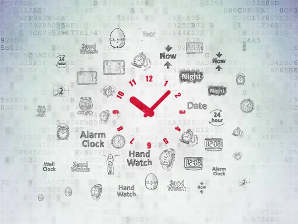 Time concept: Clock on Digital Data Paper background - Stock Image ...