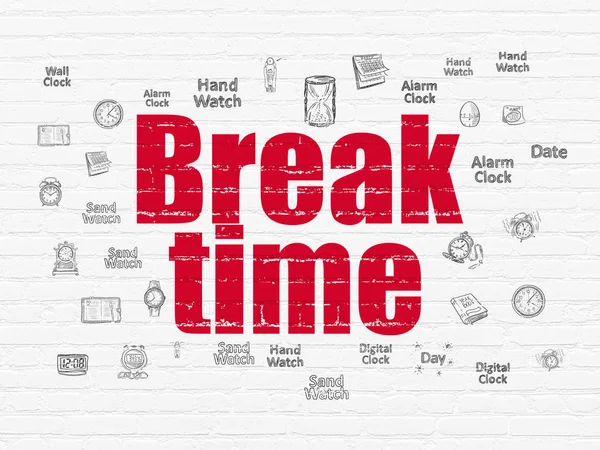 Timeline concept: Break Time on wall background — Stock Photo ...